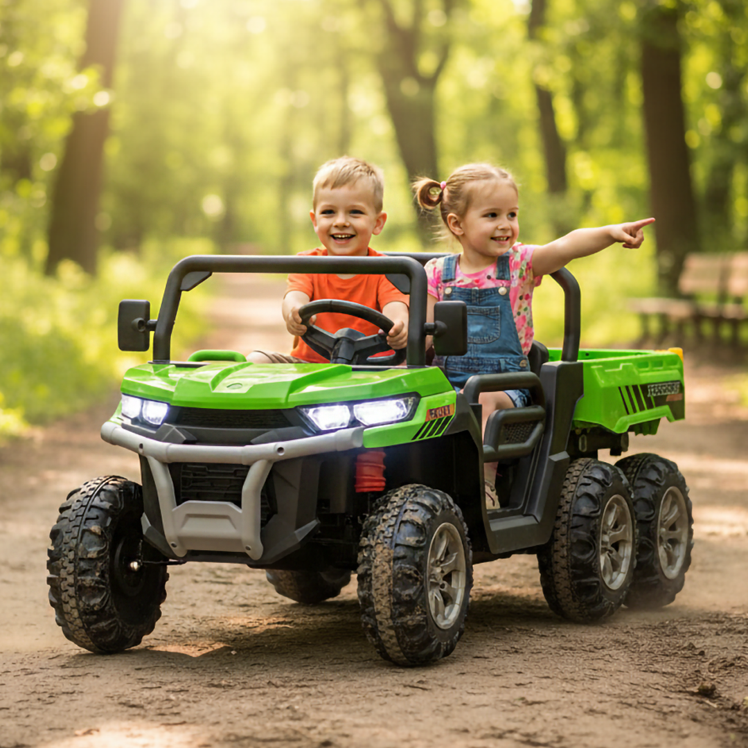 Two Seater 6 Wheel Green Gator Ride On Farm Truck | 24V Ride On – AKAC ...